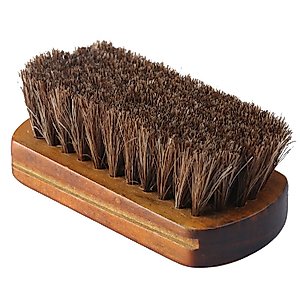Driak 1Pcs Professional Wooden Handle Horsehair Bristles Hair Brush Leather Boot Shoes Polishing Brush Solid Wood Car Cleaning Brush