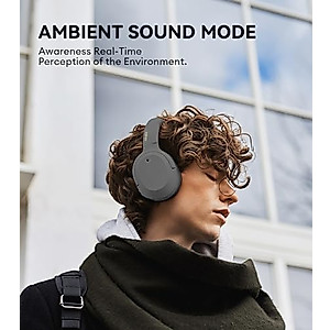 Edifier W820NB Plus Hybrid Active Noise Cancelling Headphones - LDAC Codec - Hi-Res Audio - Fast Charge - Over Ear Bluetooth V5.2 Headphones for Travel, Flight, Train, and Commute- Gray