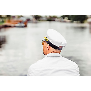 A Dash of Chic CUSTOM TEXT Captain Hat Name Gift for Skipper Sailor Boating Adjustable