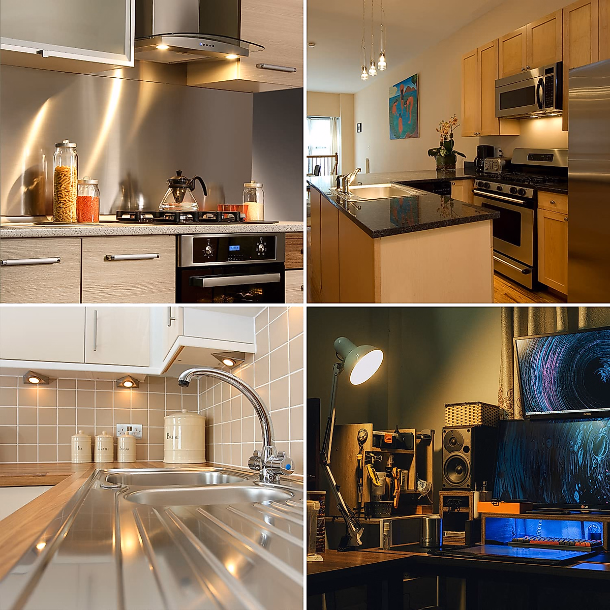 TAIYALOO G8 Halogen Light Bulbs 20W Dimmable 120V G8 Base 2Pin Xenon Bulb (12 Pack) T4 JCD Type Warm White Under Cabinet Puck Lighting Replacements