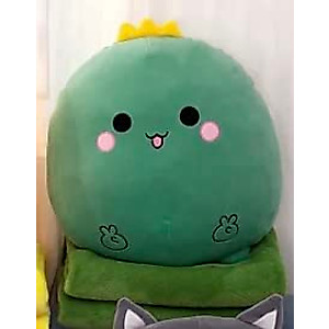 Plush Stuffed Animal Pillow Toy with Blanket Hugging Cute Anime Throw Pillow with Coral Fleece Blanket (EXCELENT Quality) (Dinosaur)