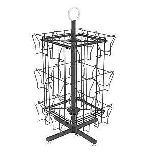 FixtureDisplays® 24 Pocket 5X7 Greeting Card Rack Post Card Birthday Christmas Holiday Display Rack Stand Countertop Tabletop Spinner Rack 15128