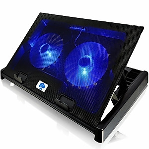 AABCOOLING NC80 - Cooling Pad with 2 Fans and Blue Backlight, Laptop Fan, Silent Laptop Cooling Pad, Gaming Laptop Cooler, PS4 Cooling Pad