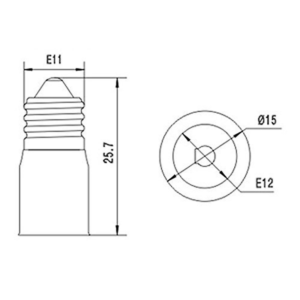 E-Simpo 6pcs E11 Mini Candelabra Halogen lamp Base to E12 Chandelier LED Light Socket Bulb Holder Adapter Adaptor Converter (6pcs E11 to E12 Adapter)