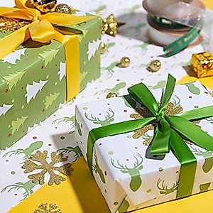 WRAPAHOLIC Wrapping Paper Sheet - Christmas Kraft Wrapping Paper - 1 Roll Contains 8 Sheets - 17.5 inch X 30 inch Per Sheet