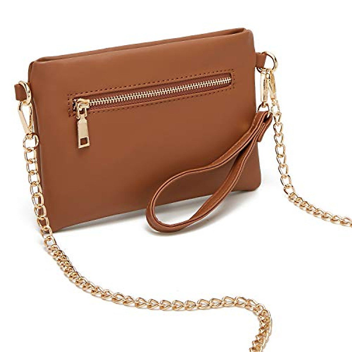 forestfish Black Clutch Purses For Women, Leather Small Crossbody Bags Evening Bags With Wrist Strap Shoulder Strap