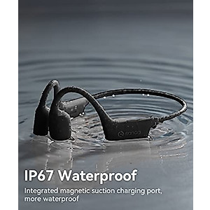 Bone Conduction Headphones Wireless Open Ear Headphones Bluetooth Earbuds with IP67 Waterproof Workout Headphones Built-in Mic Sport Air Conduction Headphones for Running Cycling (Black)