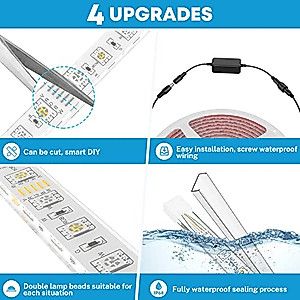 Kohree 20FT RV Awning Led Light Kit, RGB Dimmable Waterproof 12V Strip Exterior Lighting with APP/Remote Control, for Party Camper Motorhome Travel Trailer (White & Multi-Color)