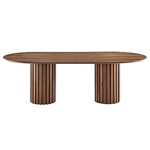 Modway EEI-6065-WAL-SET Senja 95" Oval Dining Table, Walnut
