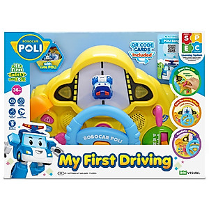 Robocar Poli Steering Wheel Toy, Musical Pretend Play Driving Toy for Baby Driver, My First Driving Educational Turn and Learn Toy, Simulation Racing Wheel Toy for Preschool Kid Toddler Age 1-3