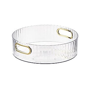 Lazy Susan Organizer for Kitchen, Clear 360° Rotating Turntable Organization & Storage Container, Turntable Organizer for Cabinet Pantry Table Organization