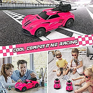 VATOS Remote Control Car, 1:24 Scale Kids Mini RC Car with LED Lights and Spray Effect, 27Mhz RC Racing Electric Car Toys for 3 4 5 6 7 8-12 Years Boys Girls Birthday, Party