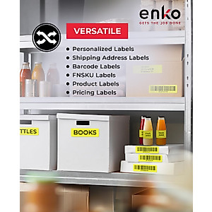enKo [6 Rolls, 2100 Labels] Address, Shipping & Barcode Labels 30252 - Yellow (1-1/8" x 3-1/2") Compatible for Dymo LabelWriter & Rollo Printer