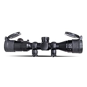 Monstrum 3-9x32 AO Rifle Scope with Illuminated Range Finder Reticle and Parallax Adjustment | Monstrum Flip Up Scope Cover Set | Bundle