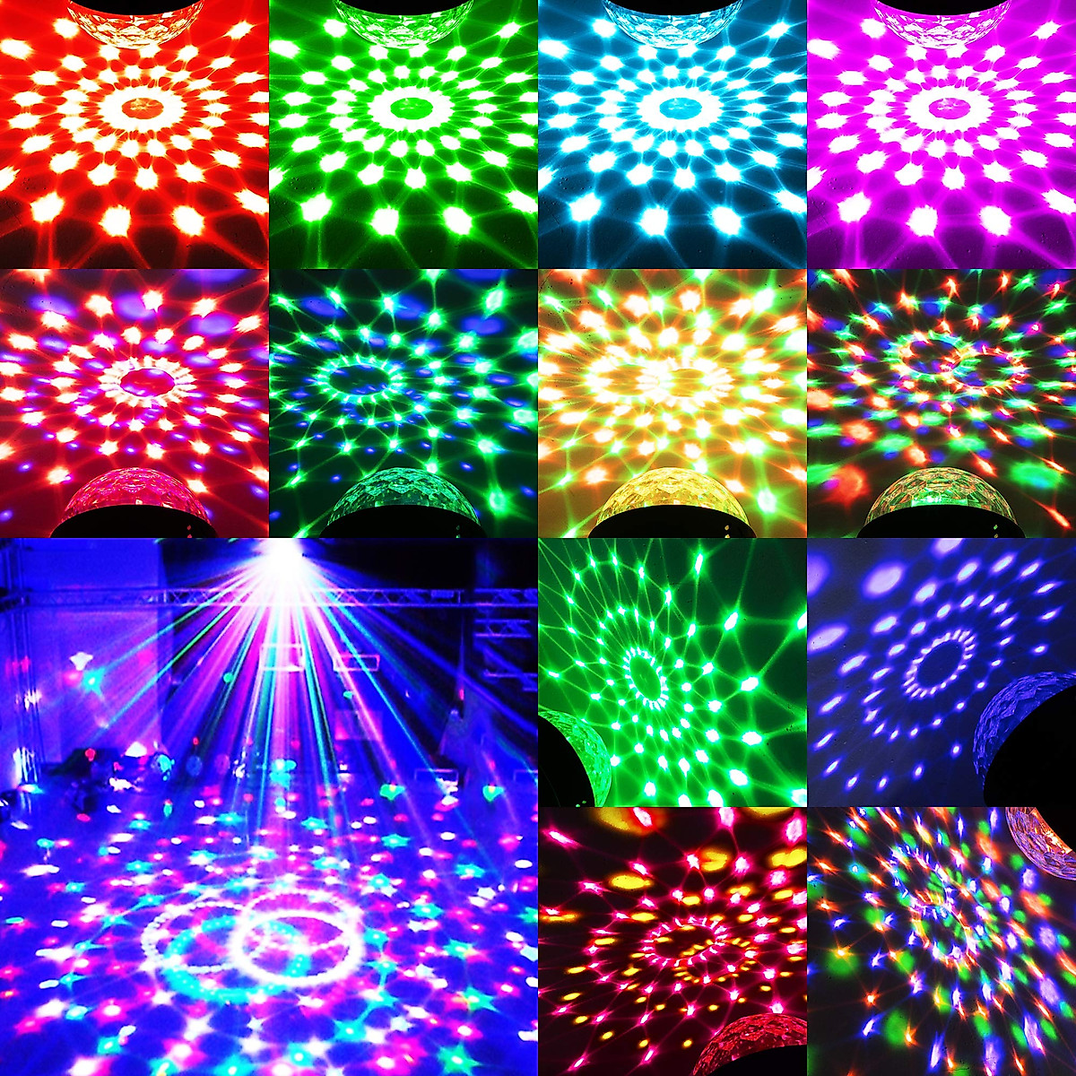 JYX Disco Light, Sound Activated Party Light, Magic Strobe Light RGB LED 7 Modes Disco Ball for Home Parties and Wedding Show