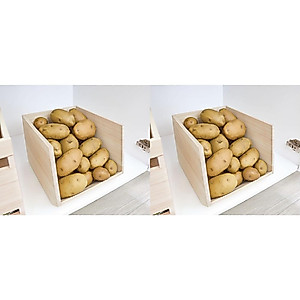 iDesign Renewable Paulownia Wood Collection Open Front Storage Bin, 11.46" x 8" x 10", Natural (Pack of 2)