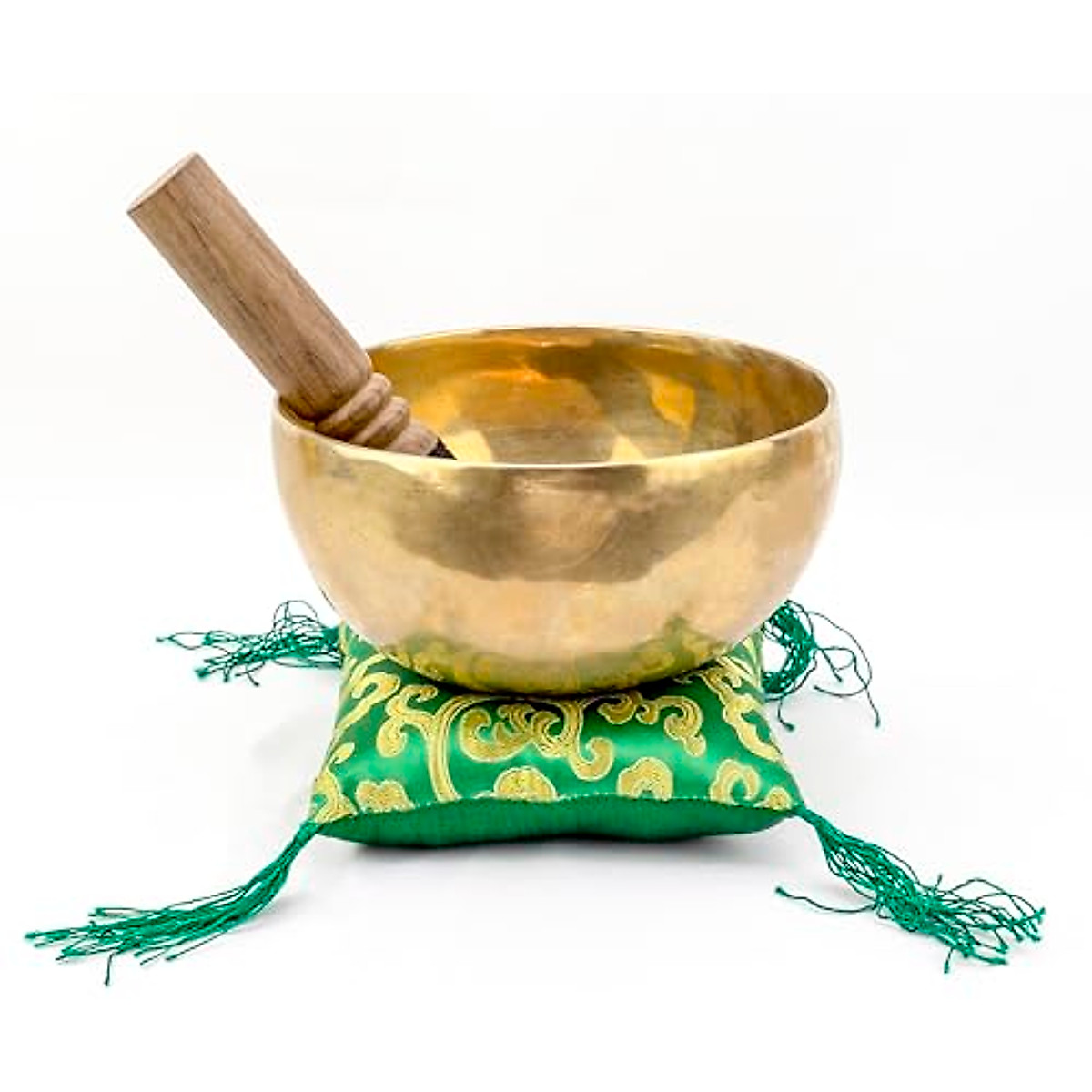 6-Inch Handmade Tibetan Singing Bowl ~ Superb B Crown Chakra Balancing ~ Best use for Meditation, Sound Healing, Cleansing, Mindfulness & Relaxation ~ Cushion & Sueded Leather wooden Mallet included