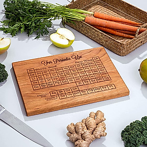 Blue Ridge Mountain Gifts Laser-Engraved Cherry Wood Cutting Board - Father's Day Gift, Rustic Farmhouse Decor, Ideal Wine-Inspired Gift for Wine Lovers w/Periodic Table of Wine Engraving