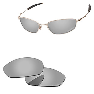 PapaViva Lenses Replacement for Oakley Whisker Black Grey & Chrome Silver