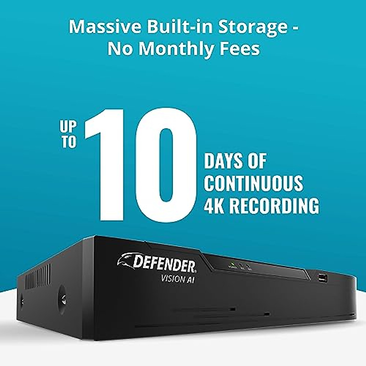 Defender Exclusive Bundle: 4K Vision AI 8MP Artificial Intelligence 16CH Wired System, 16 Cameras, 1TB DVR, 2 Year Warranty, 18 x 60ft. Cables, Human/Vehicle Detection, Color Night Vision, Mobile App