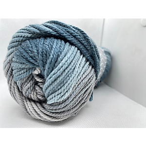 Magic Worsted Yarn - Grey, Slate, Blue Self-Striping Acrylic, Worsted Weight 202 Yards (185 Meters) 3.53 Ounces (100 Grams)