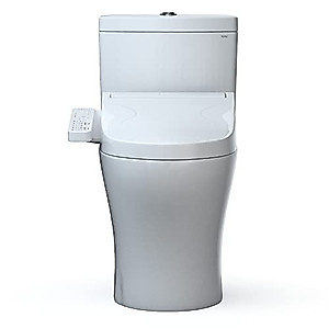 Aquia IV 2-Piece 0.8/1.28 GPF Dual Flush Elongated ADA Comfort Height Toilet in Cotton White, C2 Washlet Seat Included