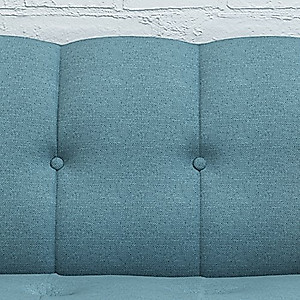 Christopher Knight Home Treston Mid-Century Fabric Sofa, Blue / Natural