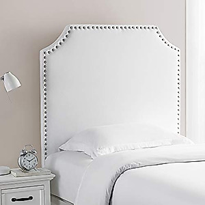 DormCo Bevel Tacked Plush College Headboard - White - with Legs