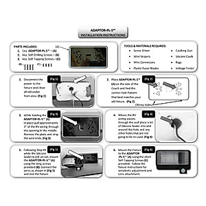 MOTION-GUARD, ADAPTOR-PL-SW will Allow the Mounting of the MG1000-450W or BG520W to the Side Wall of any RV without Drilling New Holes and will Cover any UN-Painted Area Left after Old fixture removal