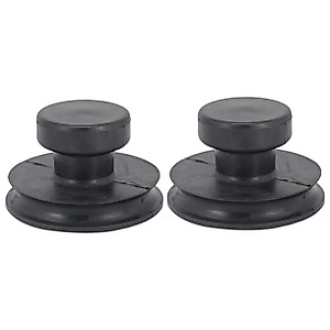 Milisten 2pcs Black Spiritual Meditation Knob Nepal Suction Healing Practical for Buddha Rubber Handle Bowl Sound Tool Tibetan Premium Singing Accessories Lifting