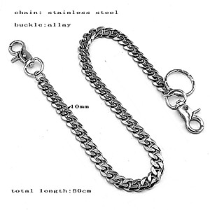 Never Fade Stainless Steel Biker Wallet Chain Punk Pants Key chain #s01
