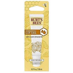 Burt's Bees 100% Natural Hydrating Lip Oil with Sweet Almond Oil, 1 Tube (Pack of 4)