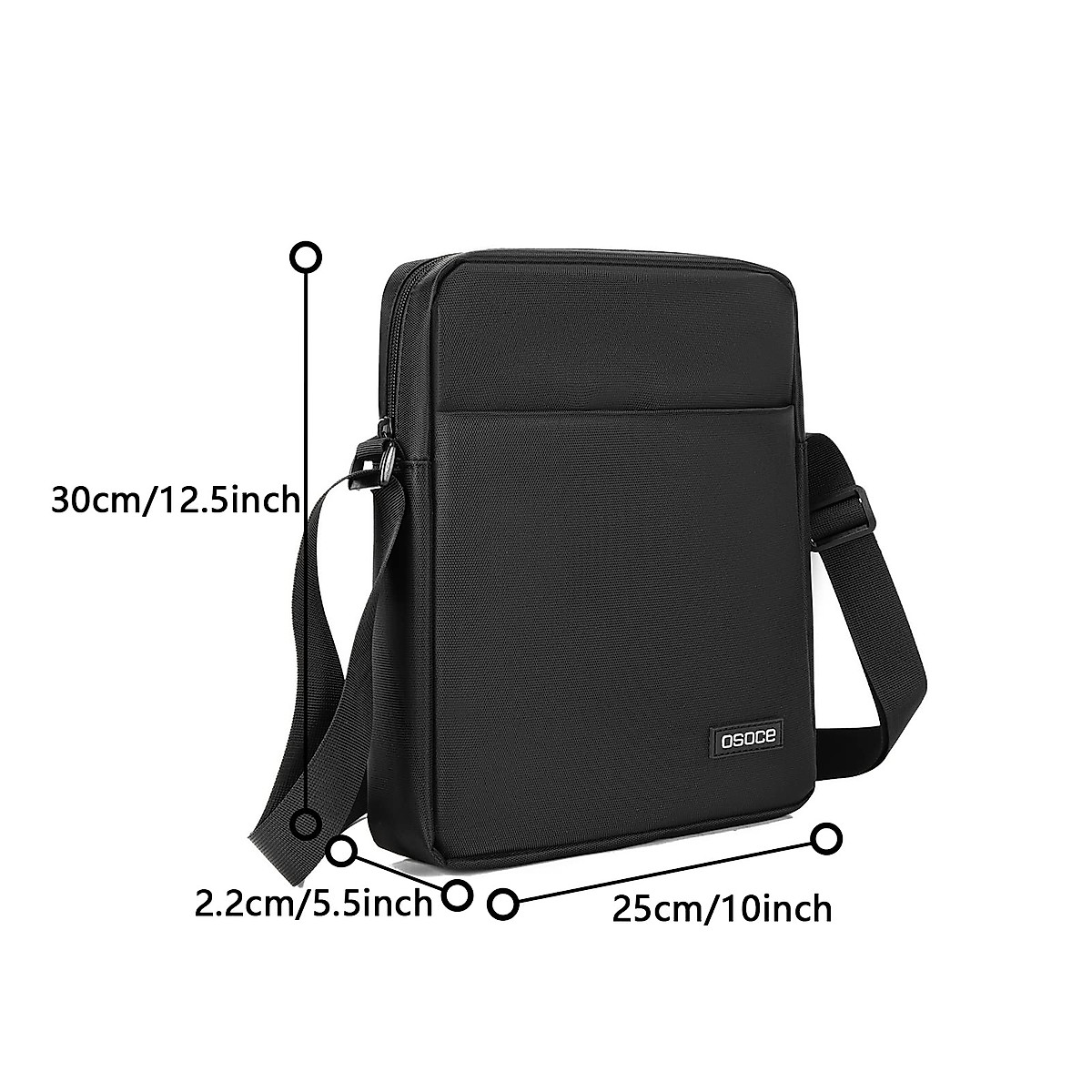 OSOCE Messenger Bag, Crossbody Bag Shoulder Bag for Men Water Resistant Man Bag Man Purse for Business Office, L