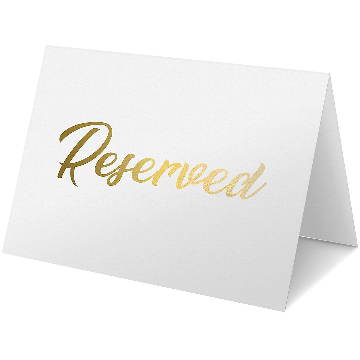 25 Pack Gold Reserved Table Signs for Wedding Party Restaurant - Double Sided Reserved Table Signs - Gold Reserved Signs for Tables - Gold Table Reserved Cards - White Paper Reserved Table Tent Card