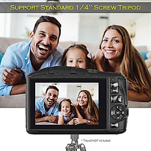Digital Camera with Macro & Wide Angle Lens 48MP 4K Autofocus Vlogging Camera for Photography 3.0 Inch Screen Compact Camera for Beginners Teens with Two Rechargeable Batteries