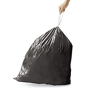 simplehuman Code Q Odorsorb Custom Fit Drawstring Odor Absorbing Trash Bags in Dispenser Packs, 50-65 Liter / 13-17 Gallon, 60 Liners