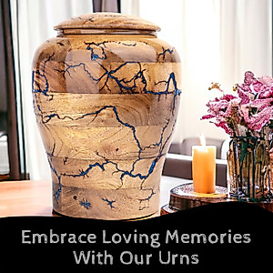 Displayex India Handmade Lightning Urns for Human Ashes Adult Male Female - Dog Cat Pet Memorial Urn, Urn for Ashes for Men Women, Burial Urns for Cremated Remains, Decorative Urns Keepsake Box