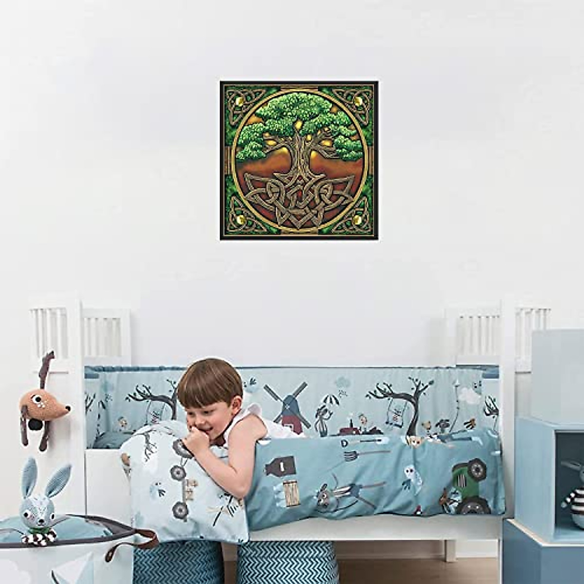 VIGEGU Tree Stamped Cross Stitch Kits, Counted Cross Stitch Kits for Adults Beginners,Embroidery Kits,Full Range of Cross-Stitch Stamped Kits Needlecrafts for Home Wall Decor 11.7X11.7 inch