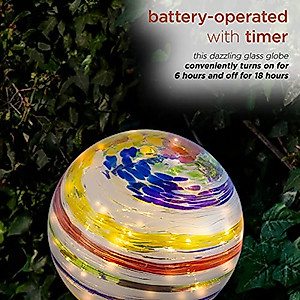 Alpine Corporation HGY310A-TM Gazing Globe with LED Lights, 10 Inch Tall, Multi-Color