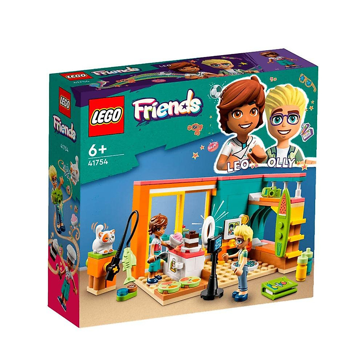 Lego Friends Leo's Room 41754, Baking Themed Bedroom Playset, Collectible Toy for Girls and Boys with Olly Mini-Doll, Accessories & Pet