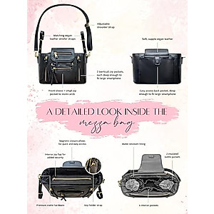 MAMANTRA Mini Diaper Bag - Best Toddler Mom Gift, Crossbody Diaper Bag Purse, stylish leather stroller organizer