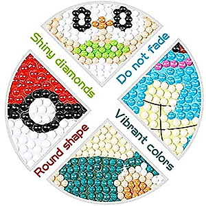 DURVA 5D Diamond Painting Stickers Kits, 12 Pcs Cartoon Anime Theme Diamond Stickers Paint by Numbers Kit, Suitable for Children, Boys and Girls DIY Super Mario Cartoon Theme Stickers