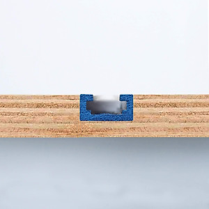 HOTTARGET Aluminum 24 Inch T-Track with Wood Screws–Double Cut Profile Universal with Predrilled Mounting Holes -Woodworking and Clamps–Frosted Surface Anodized - 2 PK (Blue)