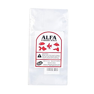 ALFA Fishery Bags Round Corners Bottom Leak Proof Clear Plastic Fish Bags Size 6 Inches for Marine and Tropical Fish Transport 2 mil. (6" x 12" / 100 Pack)