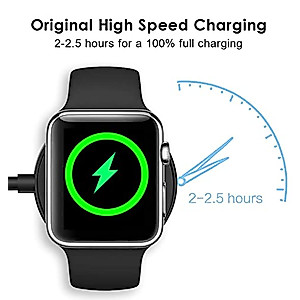 JUD 𝟮𝟬𝟮𝟯 𝐔𝐩𝐠𝐫𝐚𝐝𝐞𝐝 for Apple Watch Charger Black 6.6ft/2M Fast iWatch Charger Wireless Charging Cable Compatible with Apple Watch Series 8/7/6/5/4/3/2/1/SE
