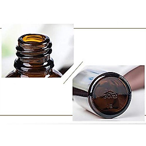 QUUPY 3PCS Portable Amber Glass Graduated Scale Dropping Bottle Vials With Black Rubber Cap And Glass Dropper Pipette For Cosmetic Perfumes Essential Oils Liquids Storage