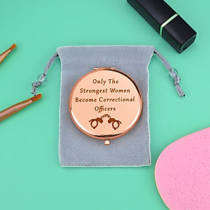 Correctional Officer Gift for Women Police Officer Thank You Gift Compact Makeup Mirror for Mom Wife Daughter Prison Guard Present Folding Makeup Mirror Christmas Thanksgiving Birthday Present