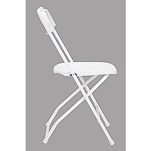 COSCO ZOWN Commercial 300 lb. Use Rate Heavy Duty, Injection Mold Banquet Folding Chair with Comfortable Contoured Back, White, 8 Pack