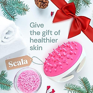Scala Silicone Anti Cellulite Massager, Body Shower Scrubber, Cellulite Remover - Improve Circulation, Distribute Fat Deposits, Body Massager, Exfoliator, Fat Roller Use with Creams and Oils - Pink