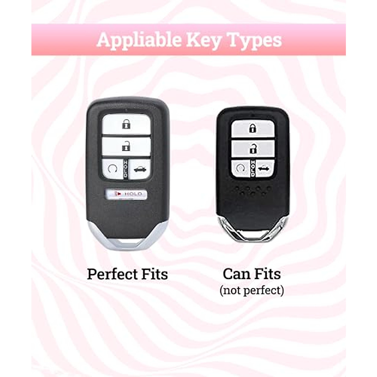 Zlirfy Key Fob Cover,Car Key Case Shell,Car Accessories Key Shells,Soft TPU Key Case Protection,Key Shell Case with Keychain for Women,Full Protection Car Key Cover (for Honda a)